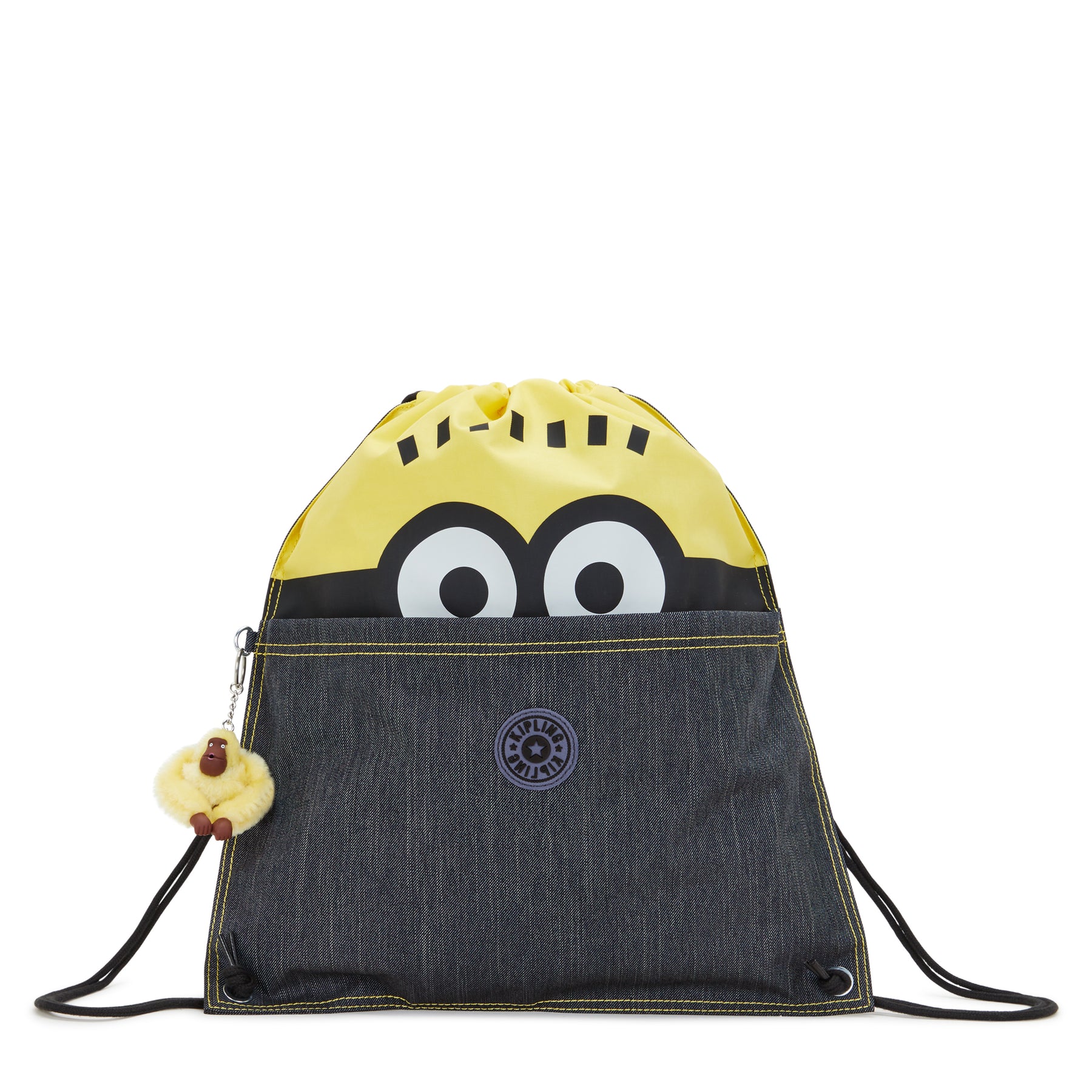 Kipling Medium Backpack (With Drawstring) Unisex Minion Jeans Bl Super