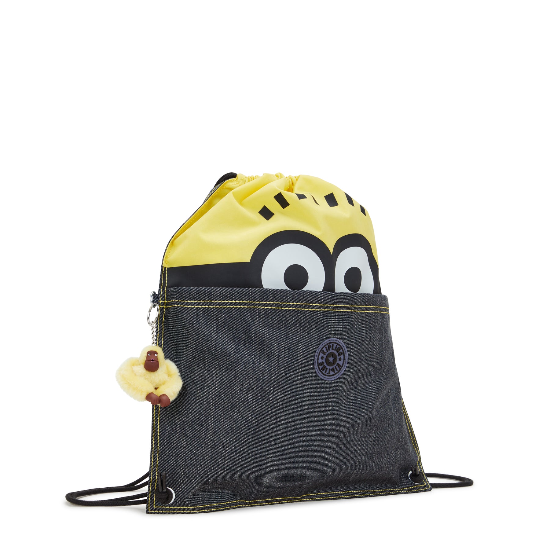 Kipling Medium Backpack (With Drawstring) Unisex Minion Jeans Bl Super