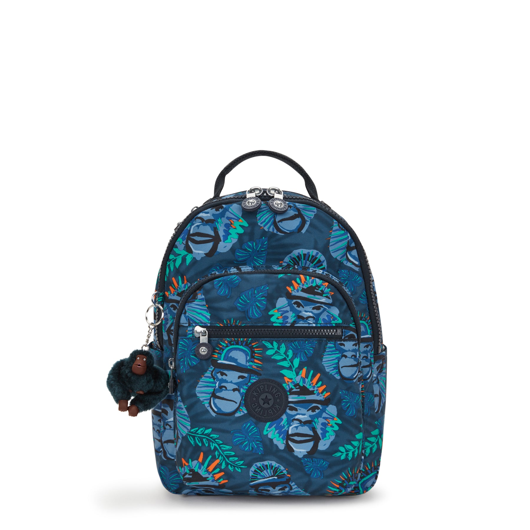 KIPLING Small Backpack (With Laptop Protection) Unisex Blue Monkey Fun