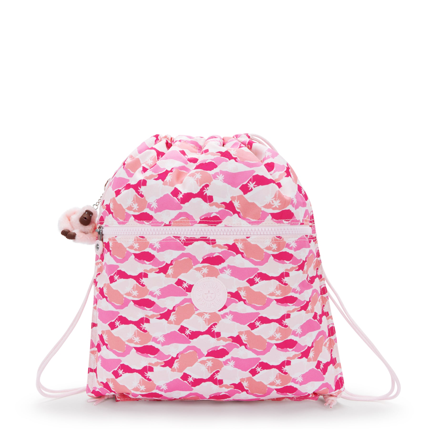KIPLING Medium backpack (with drawstring) Female Pink Palm Supertaboo