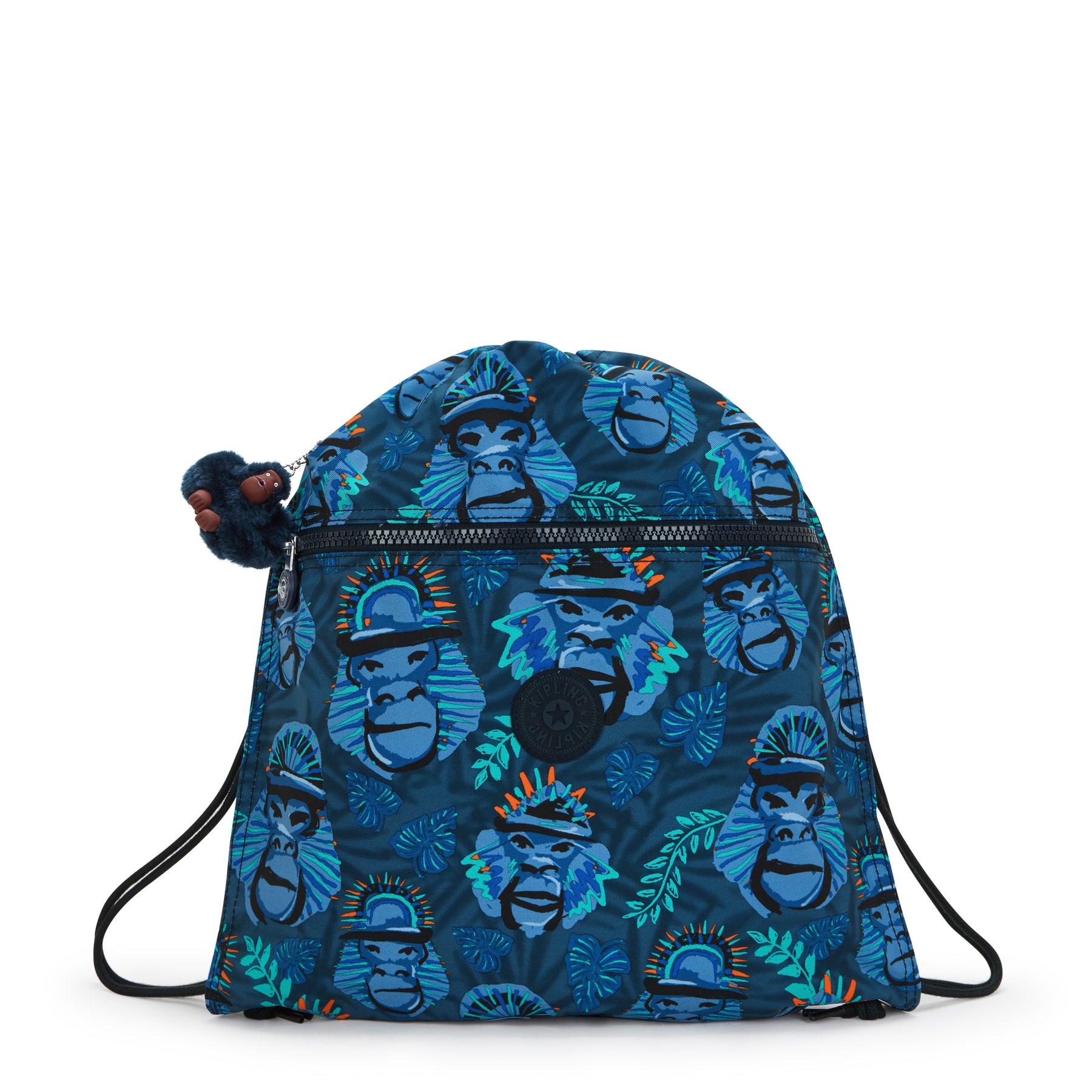 KIPLING Medium backpack (with drawstring) Unisex Blue Monkey Fun Super