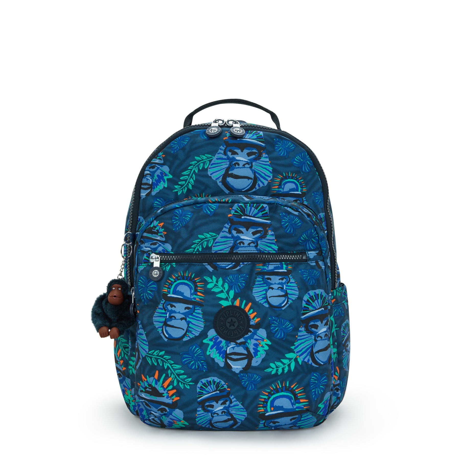 KIPLING Large backpack (with laptop compartment) Unisex Blue Monkey Fu