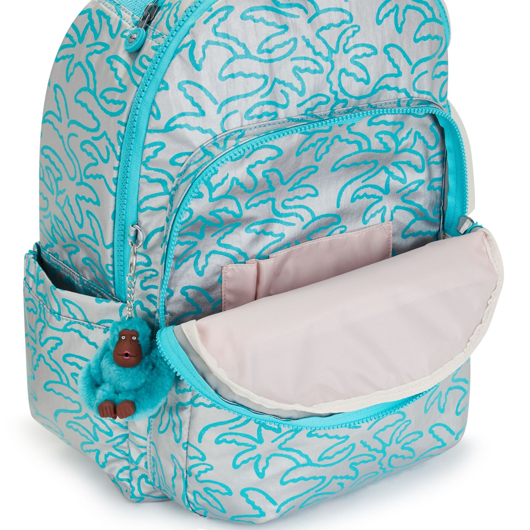 Kipling Large Backpack With Padded Laptop Compartment Female Metallic