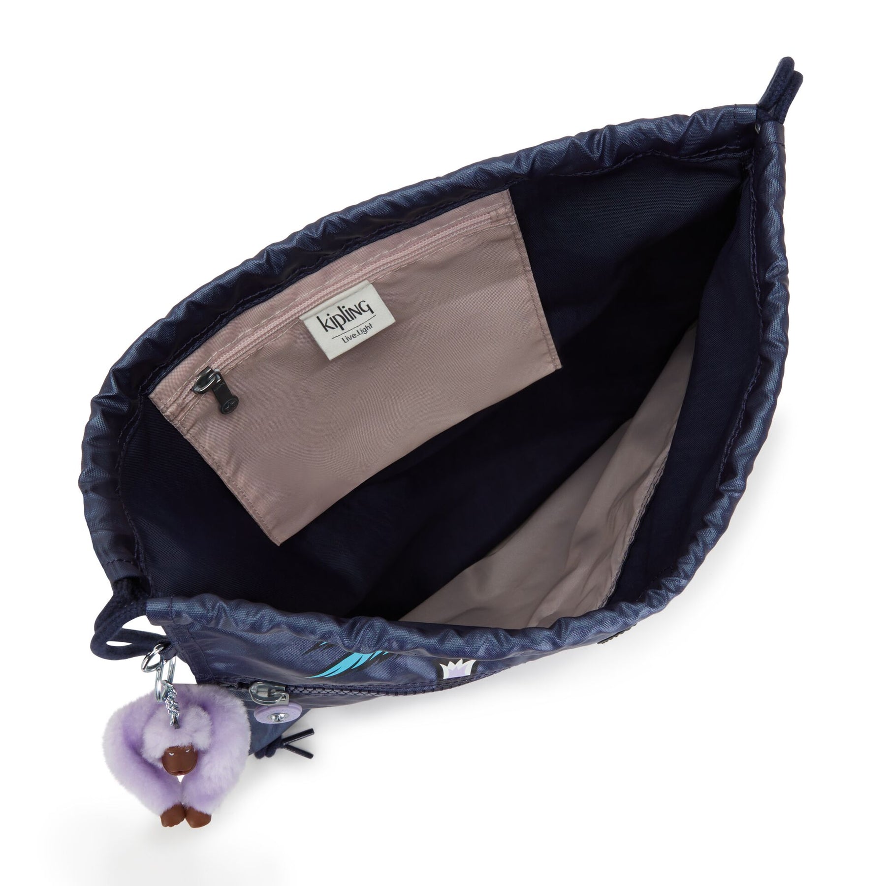 Kipling Medium Backpack (With Drawstring) Female Admiral Blue Palm Sup