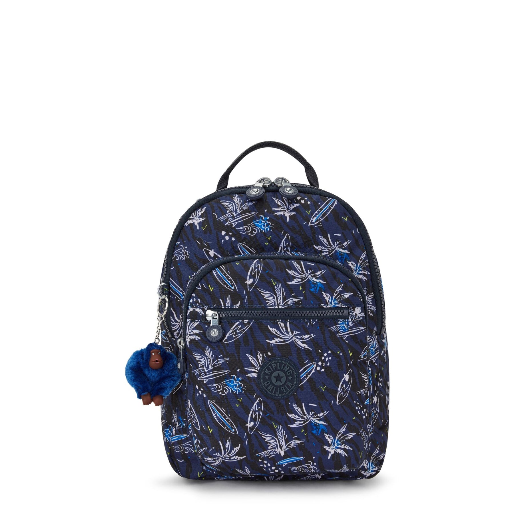 Kipling Small Backpack With Tablet Compartment Unisex Surf Sea Print S