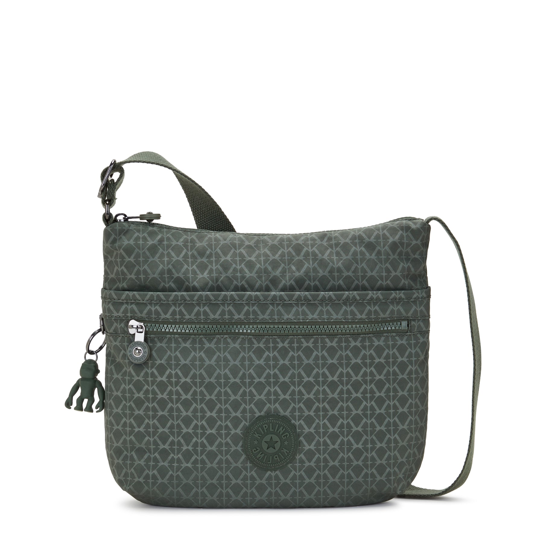Kipling Medium Crossbody Female Sign Green Embosse Arto - 10878-F6C