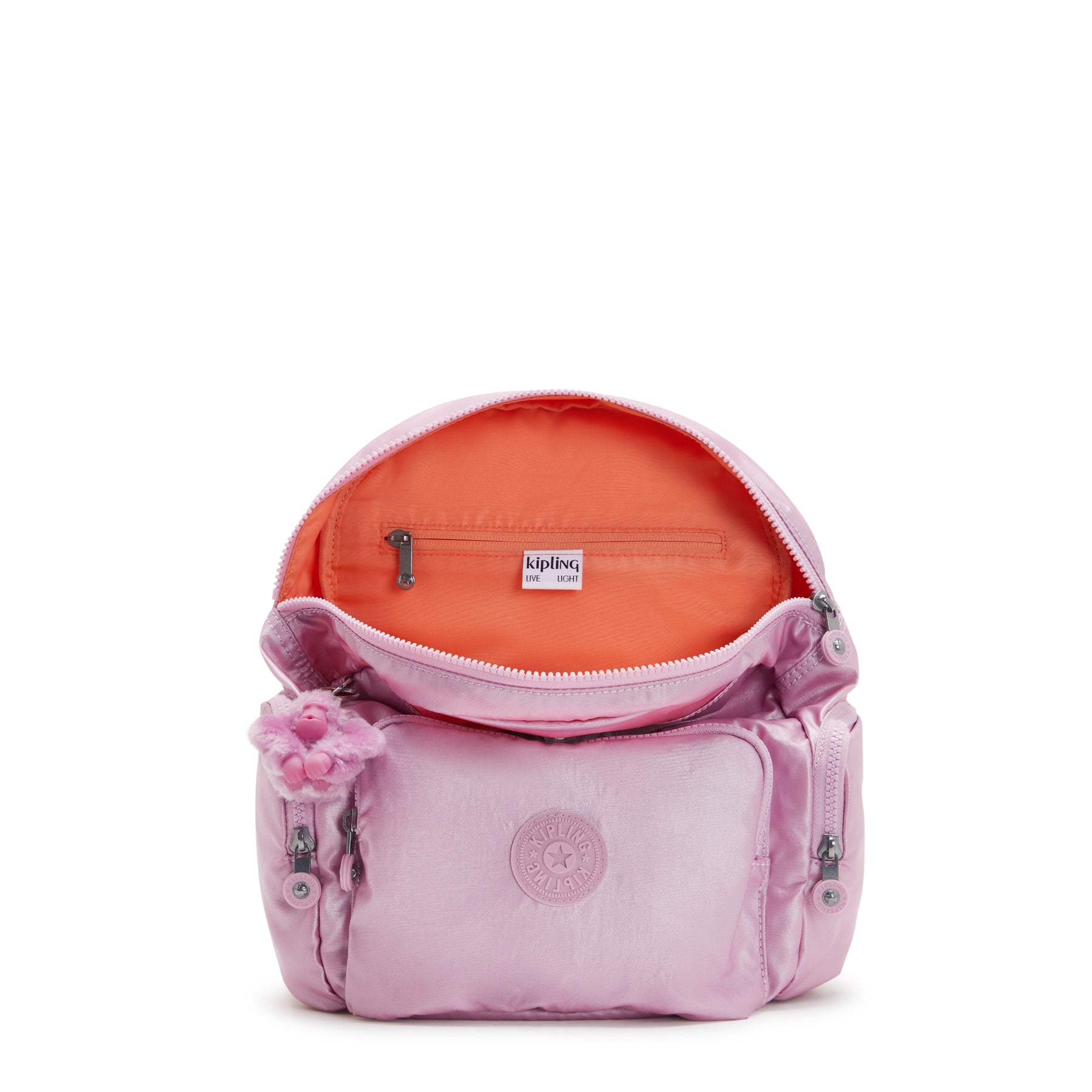 KIPLING Small Backpack with Adjustable Straps Female Metallic Lilac Ci